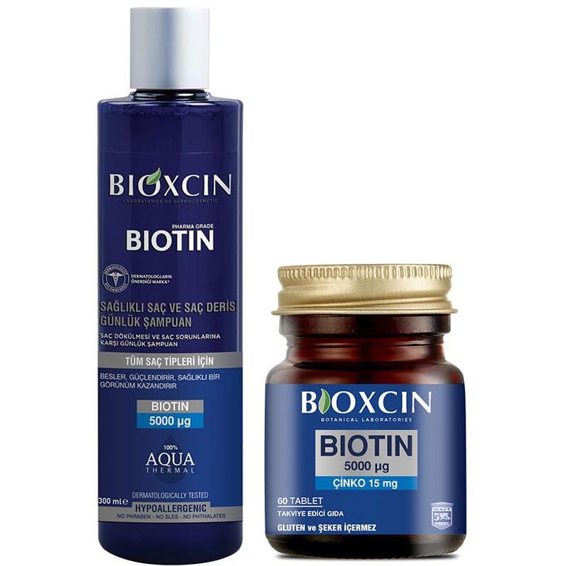 Bioxcin Biotin 5000 Mg 60 Tablet + Biotin Şampuan 300 Ml Hediyeli Set ...
